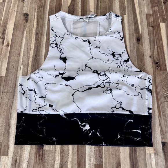 adidas | Tops | Adidas Black And White Marble Crop Top | Poshmark